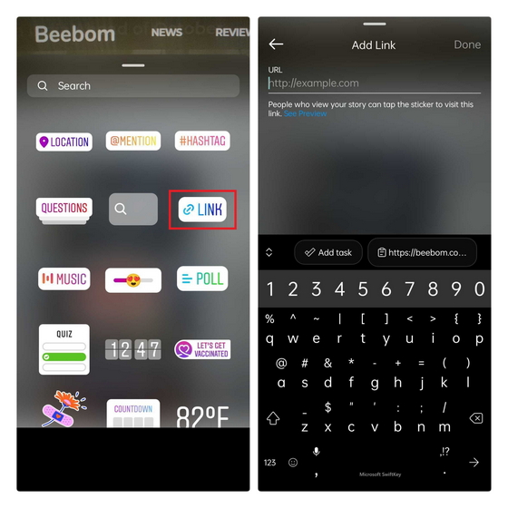 How to Add Links to Instagram Stories Using Stickers | Beebom