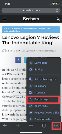 How to Do a Control-F Search on iPhone [9 Ways Explained] | Beebom