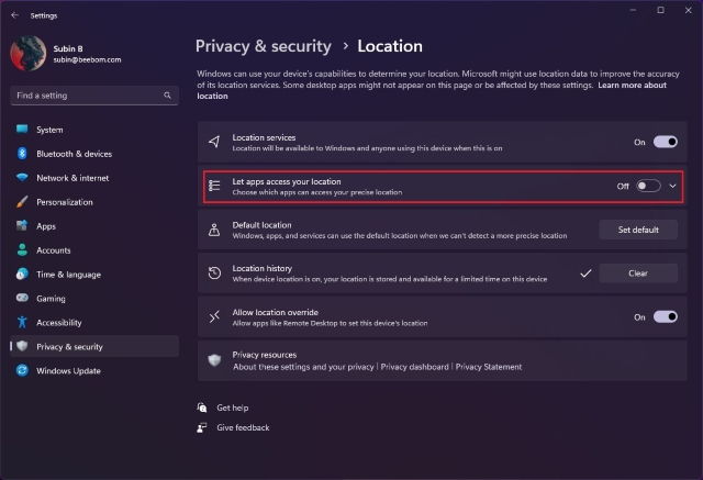 How to Disable Location Tracking in Windows 11 (2022) | Beebom