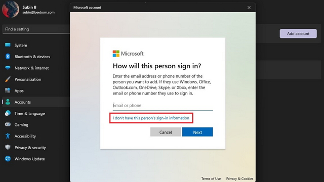 How to Add Guest Account in Windows 11 (Three Methods) | Beebom
