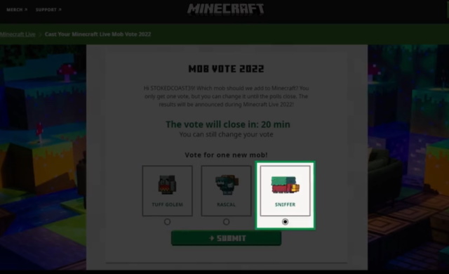 [UPDATE: Winner] How to Vote in Minecraft Mob Vote 2022 | Beebom