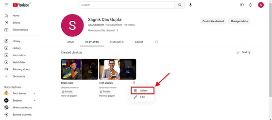 How to Delete a Playlist on YouTube | Beebom
