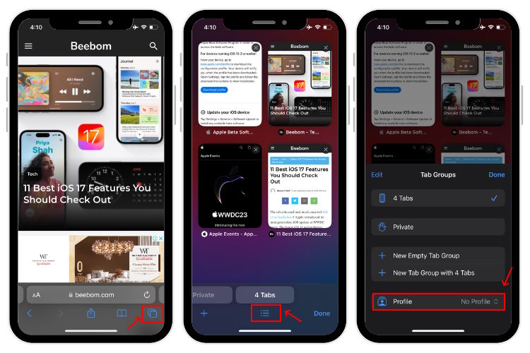 How to Create a Safari Profile on iPhone, iPad, and Mac | Beebom