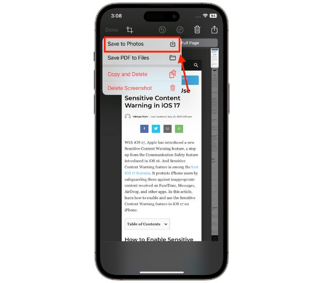 How to Take a Scrolling Screenshot on iPhone (2024) | Beebom