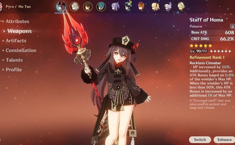 Genshin Impact 4.1 Hu Tao Build Guide: Weapons, Artifacts, Team Comp a