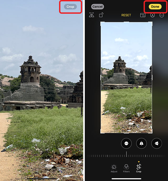 How to Use Quick Crop in Photos App on iPhone | Beebom