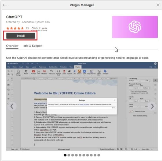 ChatGPT Plugin in ONLYOFFICE: Generate Texts, Images, Summarize, Translate and More | Beebom