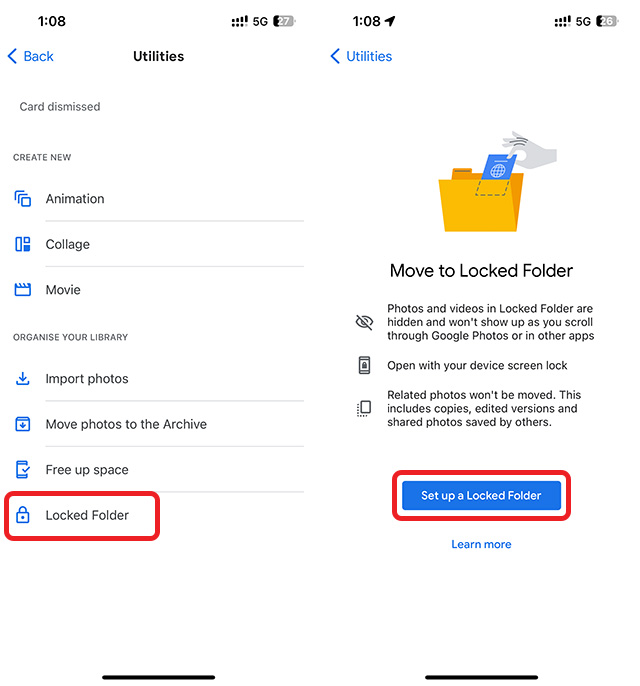 How to Use Locked Folder in Google Photos on iPhone