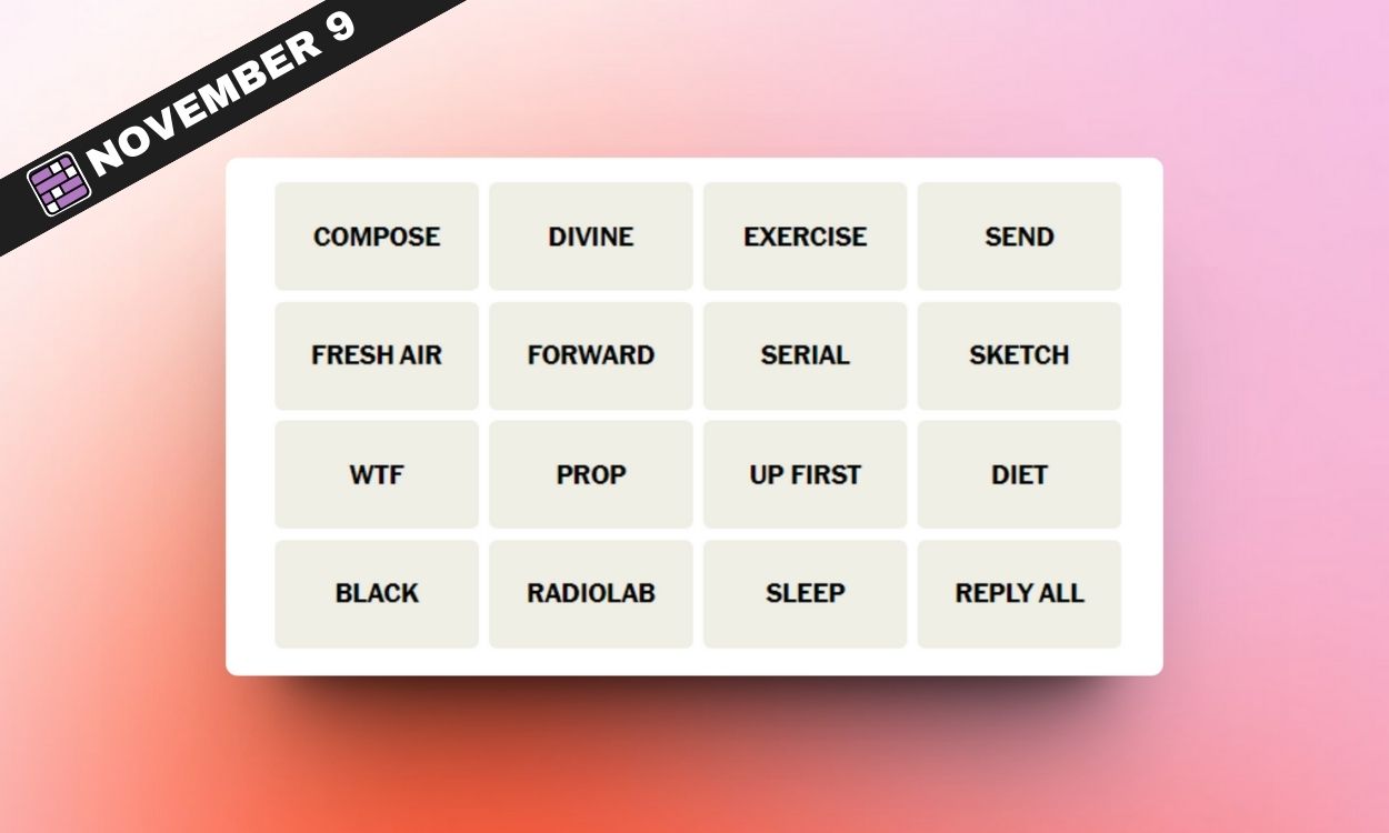 NYT Connections Hints and Answers for November 9, 2023 | Beebom