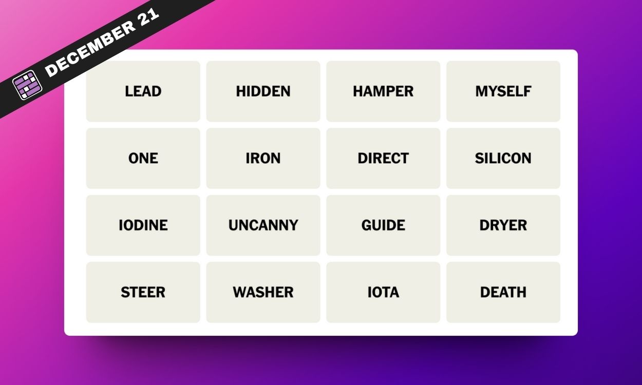 NYT Connections Hints and Answers for December 21, 2023 | Beebom