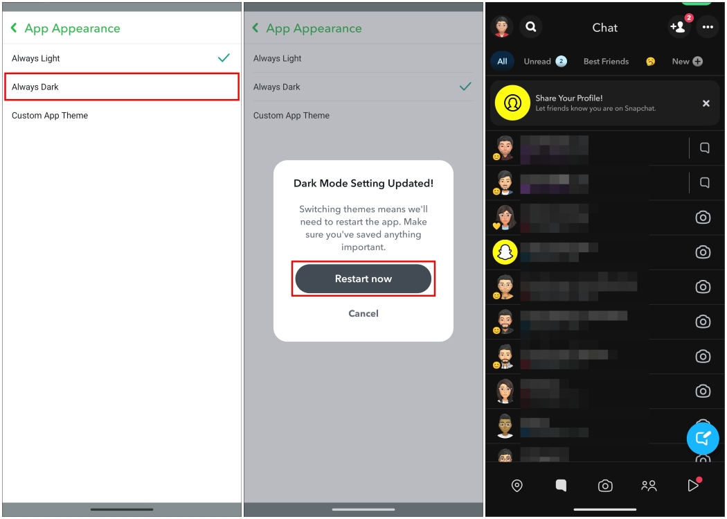How to Enable Dark Mode on Snapchat | Beebom