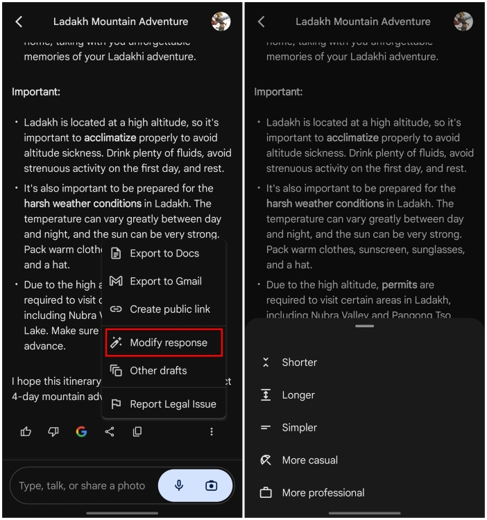 You Can Now Edit and Modify Google Gemini Responses; Here's How | Beebom