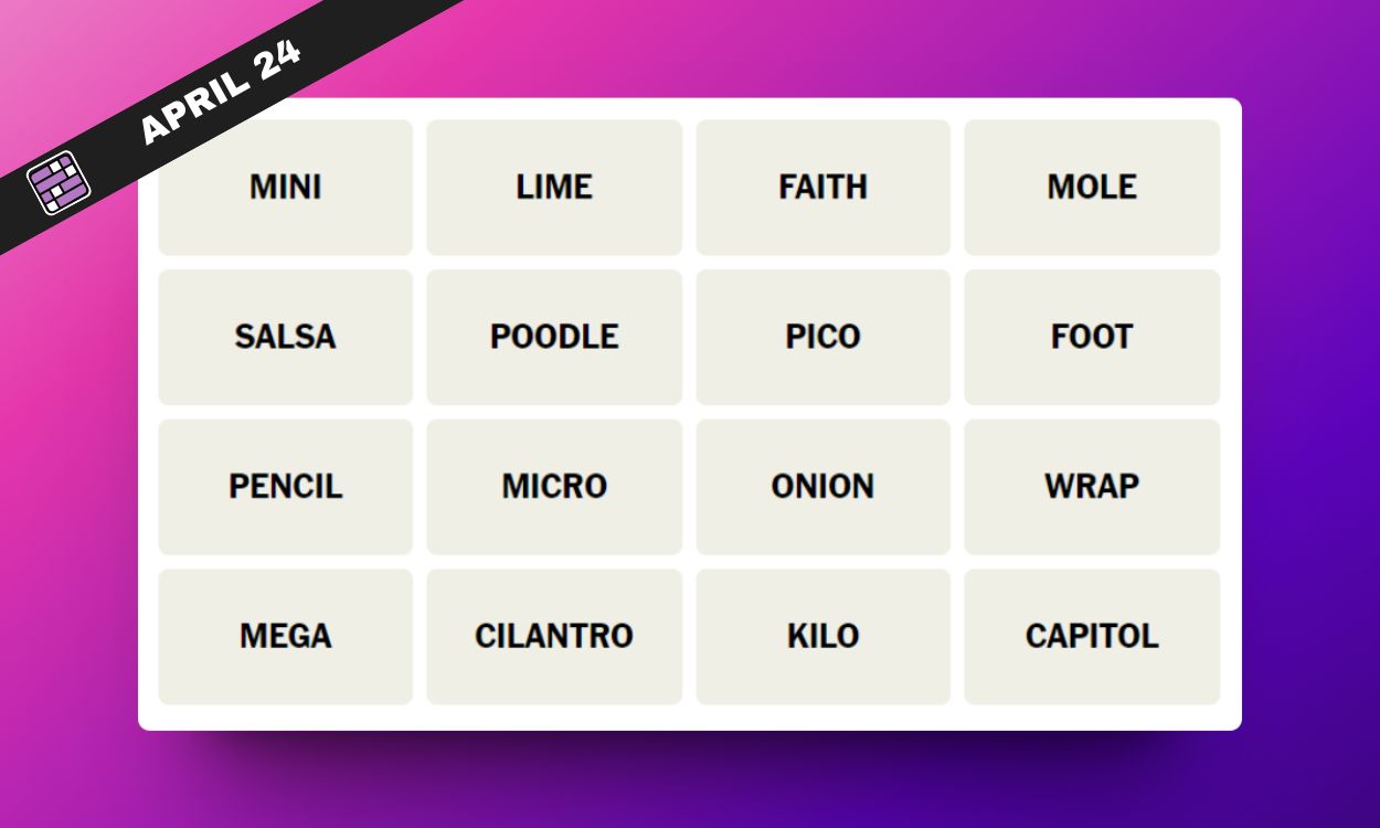 NYT Connections Hints and Answers for April 24, 2024 | Beebom