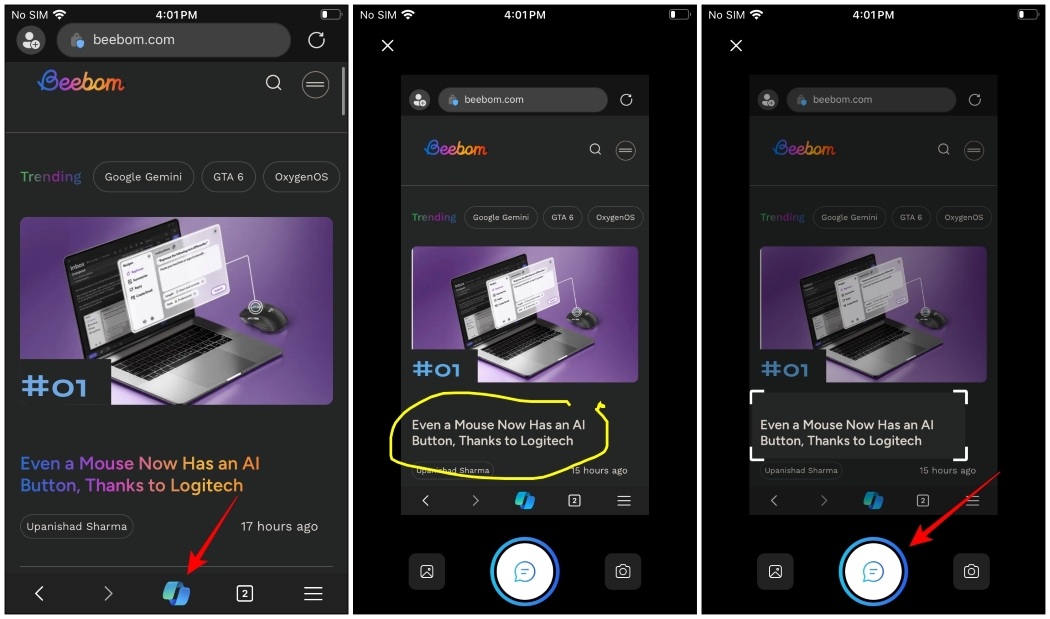 Microsoft Edge Too Wants You to Circle to Search Like Google | Beebom