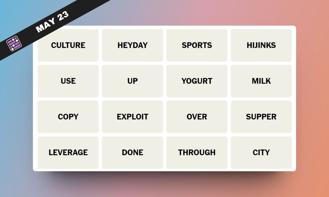 NYT Connections Hints and Answers for May 23, 2024 | Beebom