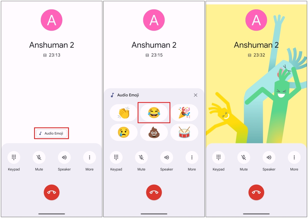 How to Use Audio Emoji on Google Phone App | Beebom