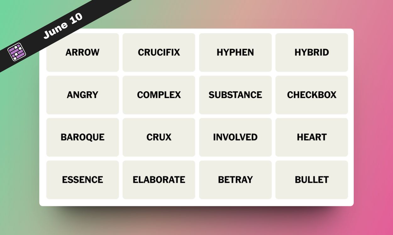 NYT Connections Today: Hints and Answers for June 10, 2024 | Beebom