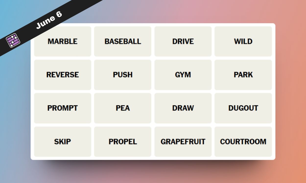 NYT Connections Today: Hints and Answers for June 6, 2024 | Beebom