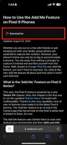 How to Summarize Web Pages in Safari Using Apple Intelligence | Beebom