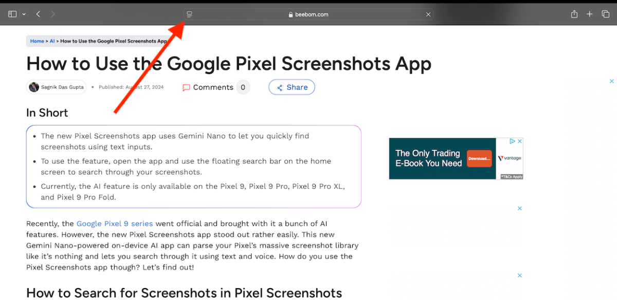 How to Summarize Web Pages in Safari Using Apple Intelligence | Beebom