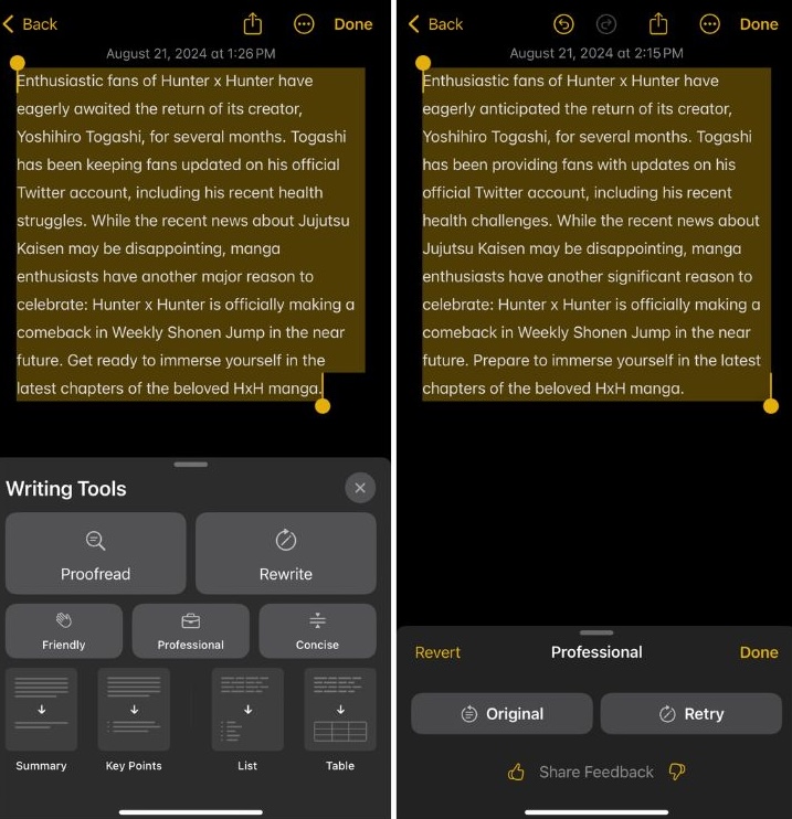Apple Intelligence: How to Use Writing Tools in iOS 18 | Beebom