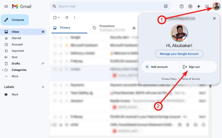 How to Log Out of Your Gmail Account on Any Device | Beebom