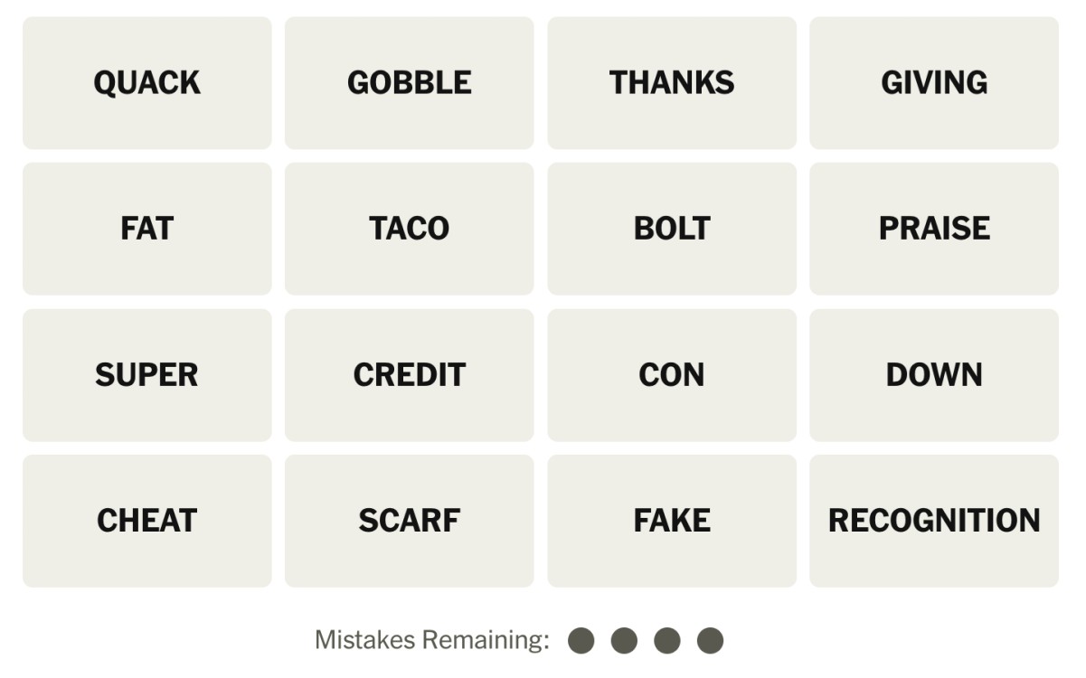 NYT Connections Today: Hints and Answers for November 28, 2024 | Beebom