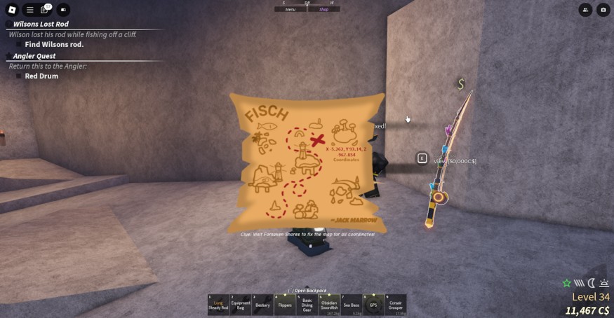 How To Get And Use Treasure Maps In Fisch Roblox Beebom