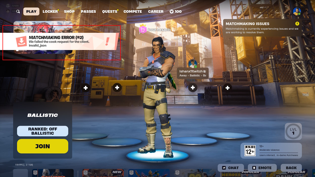 [UPDATE] Fortnite Ballistic Launches with Frustrating Matchmaking Error ...