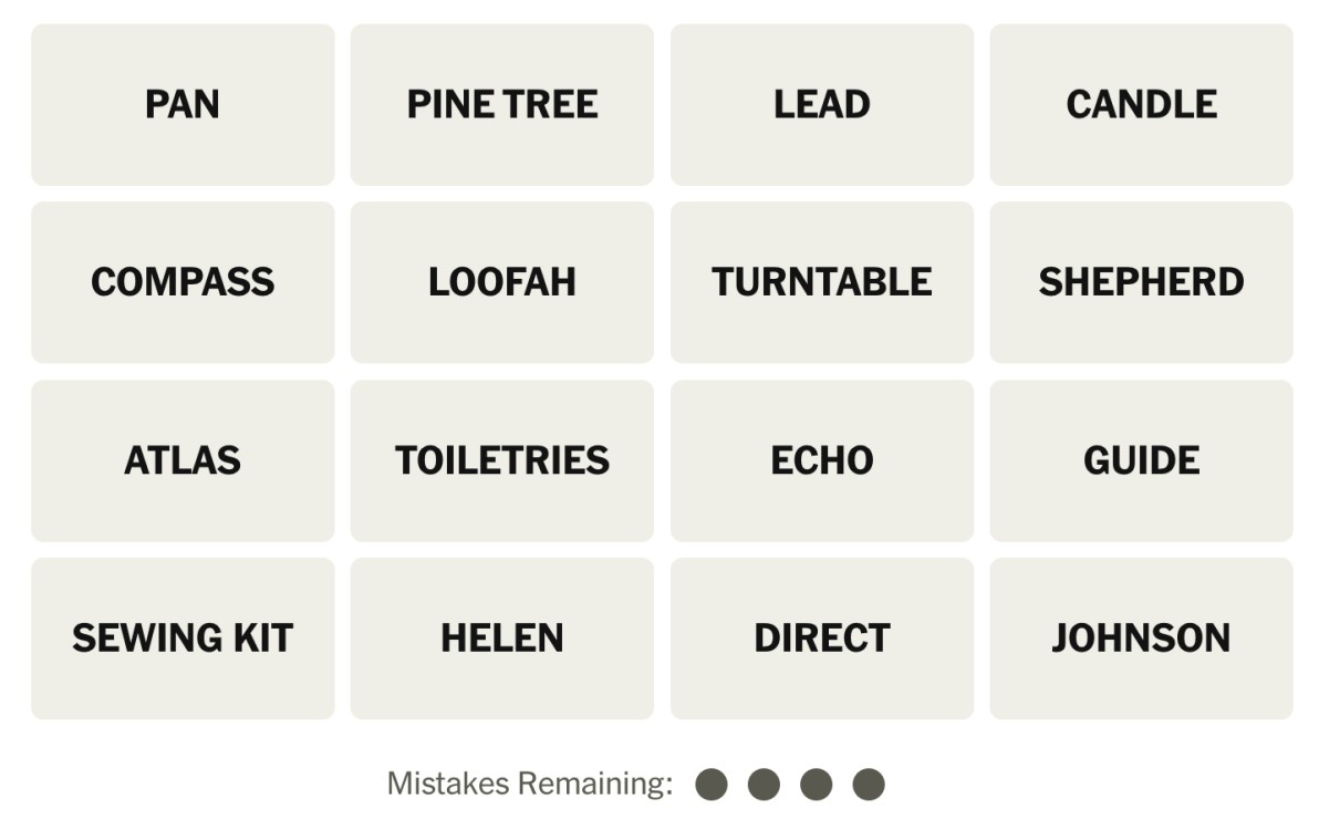 NYT Connections Today: Hints and Answers for December 4, 2024 | Beebom