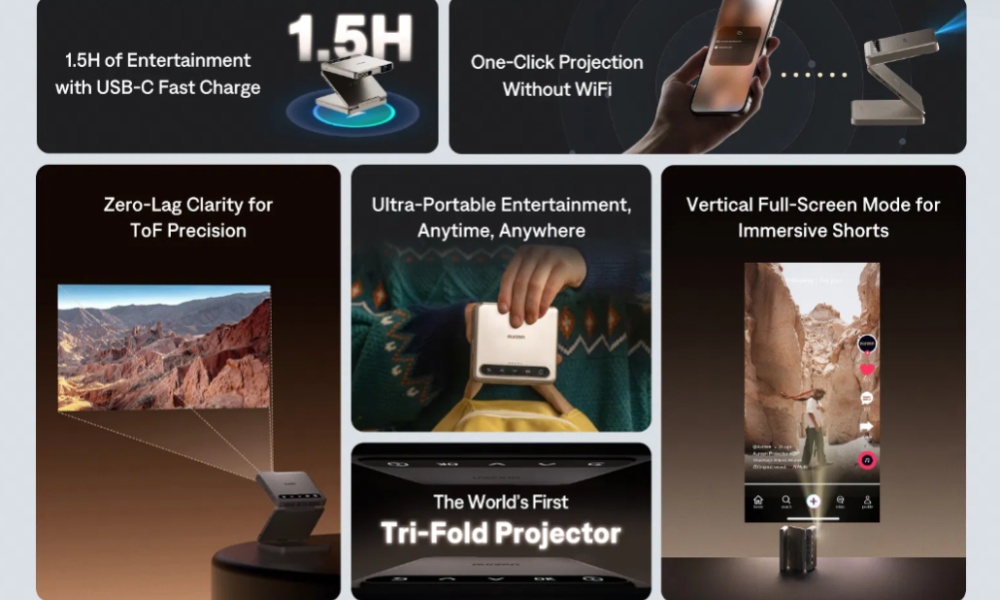CES 2025: Aurzen Shows off ZIP, a Foldable Projector That Streams ...