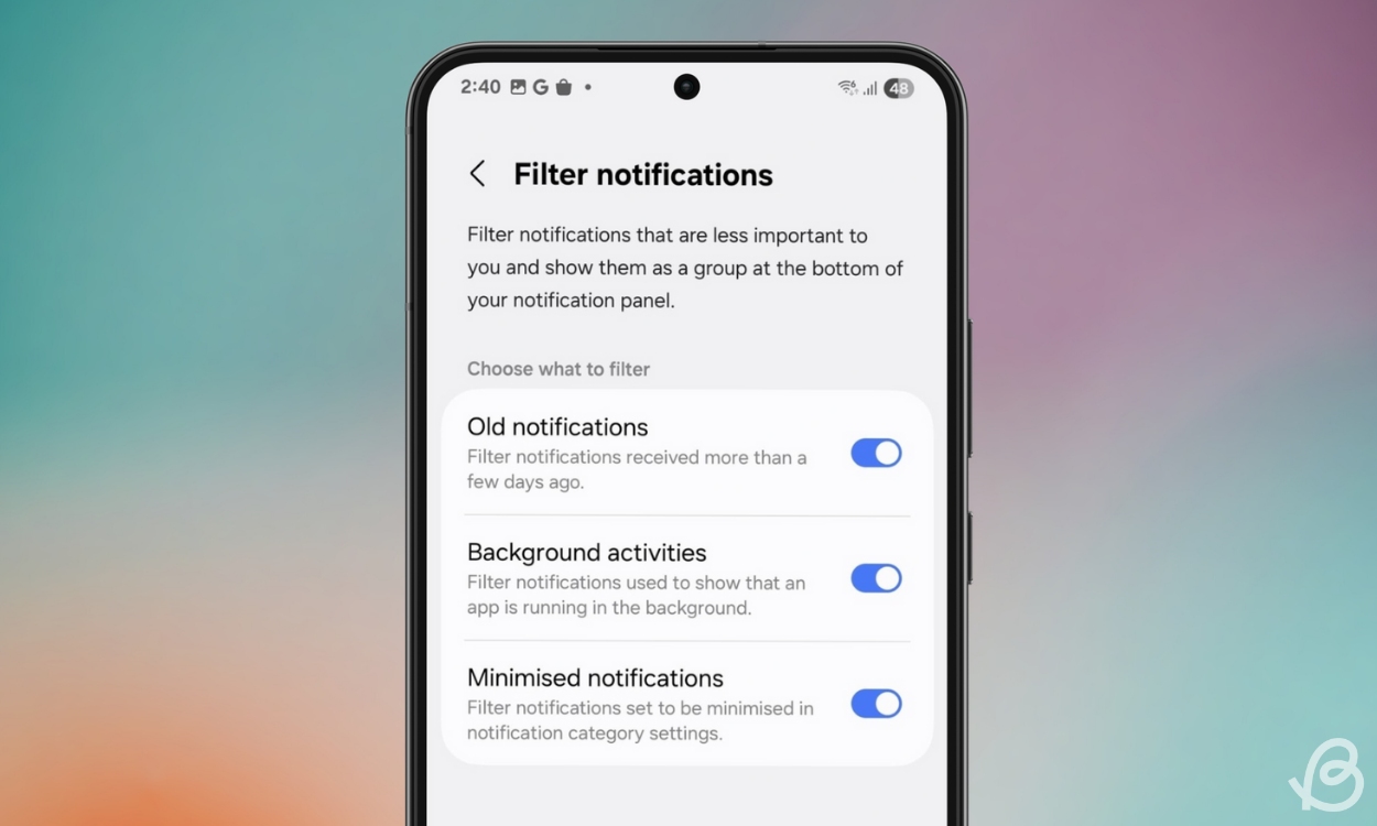 How to Filter Notifications in One UI 7 on a Samsung Phone | Beebom