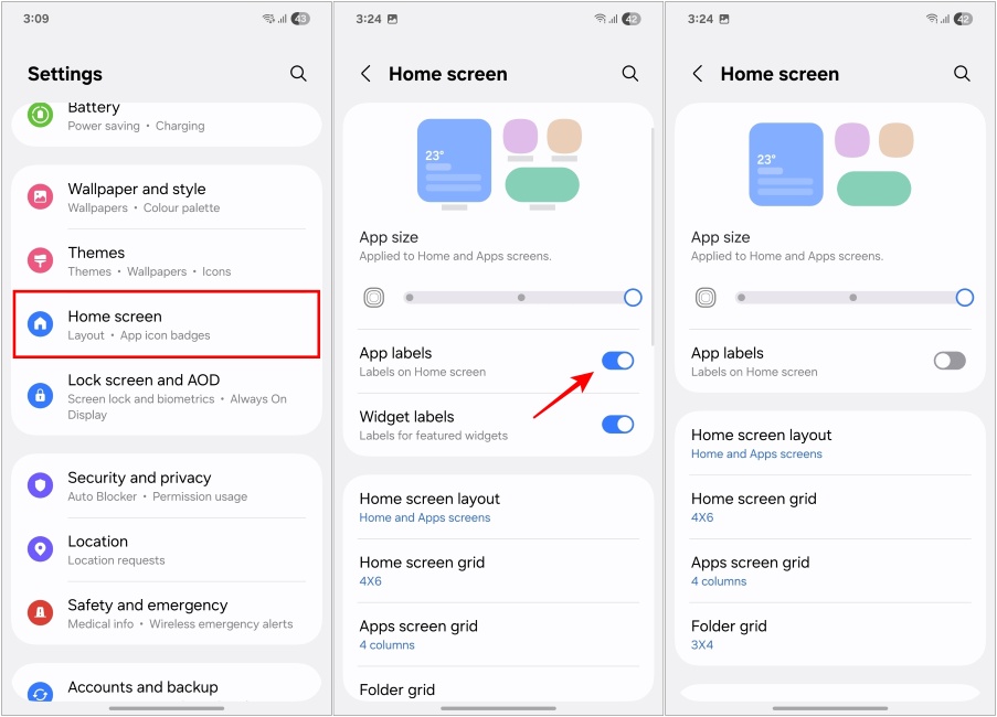 How to Hide App and Widget Labels in One UI 7 on Samsung Phones | Beebom