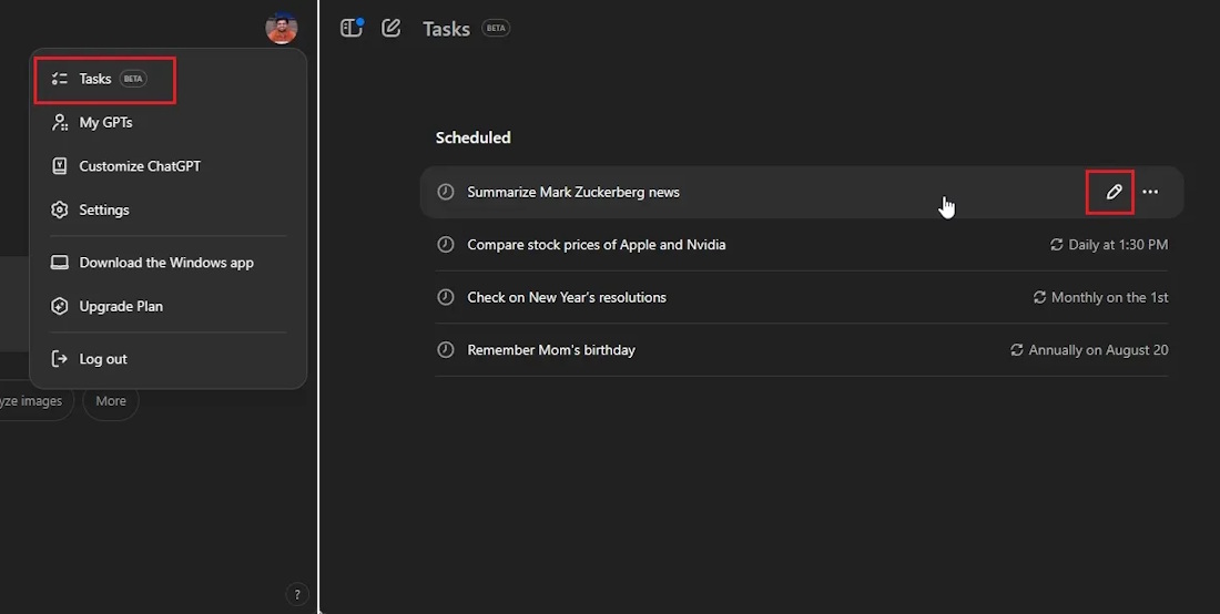 How to Schedule Tasks and Set Reminders in ChatGPT | Beebom