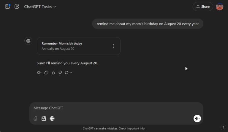 How to Schedule Tasks and Set Reminders in ChatGPT | Beebom